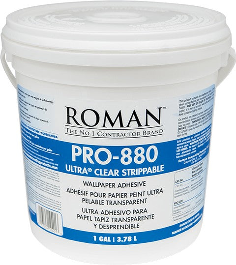 Roman Pro-880 Ultra Clear Premium Clear Strippable Wallpaper Adhesive ...