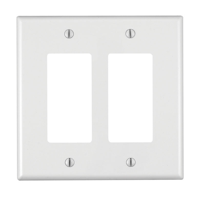 Leviton PJ262-W 2-Gang Decora-GFCI Device Decora Wallplate-Faceplate W ...