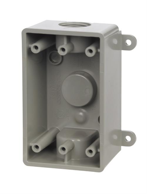 Taymac 5-3/8" Rectangular Single Gang Outlet Box PSB37550GY ...