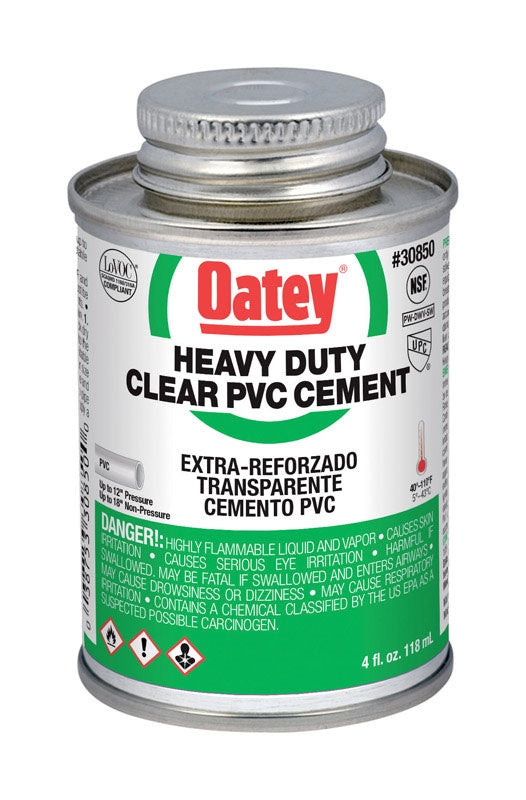 Oatey 4 Oz PVC Heavy Duty Clear Cement 30850 – ThePaintStore.com