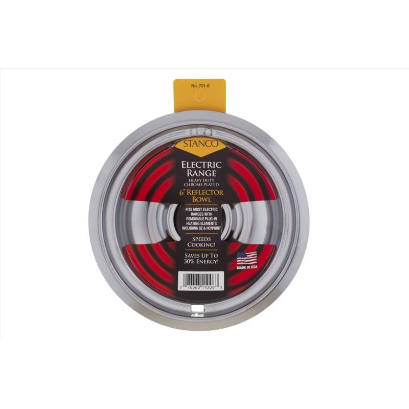 Stanco 6 Inch Electric Range Chrome Plated Reflector Bowl 701-6 - Box ...