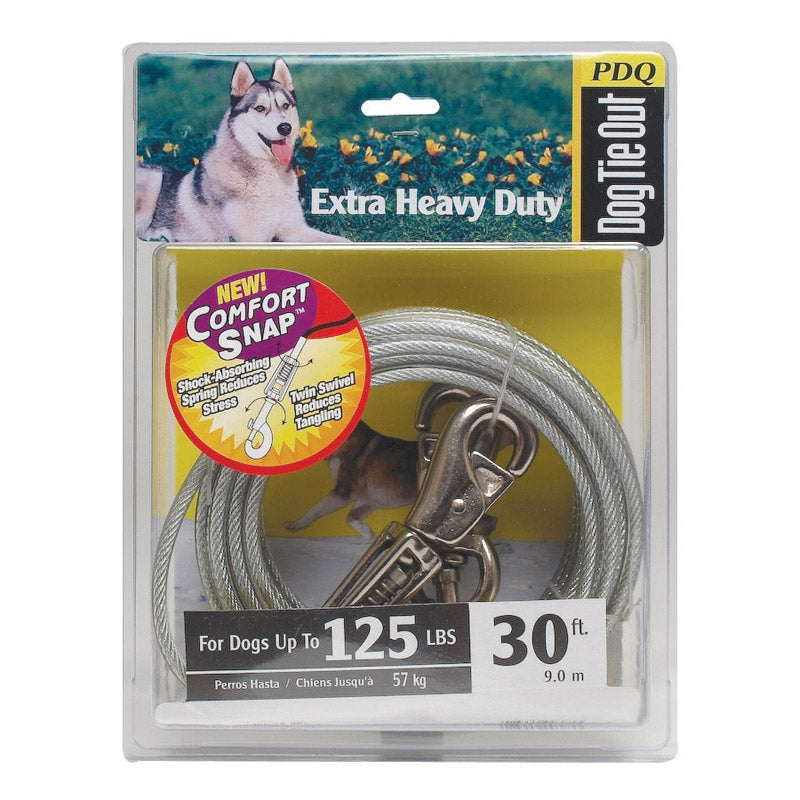 PDQ 30 Ft Extra Heavy Duty Vinyl Coated Dog Tie Out Q5730-SPG-99 ...