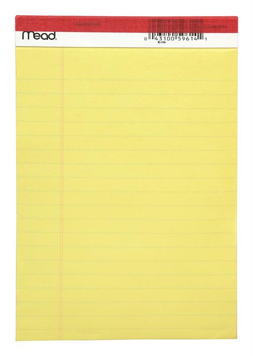 Mead 5" X 8" 50 Sheet Legal Pad 59614 - Box of 12 – ThePaintStore.com