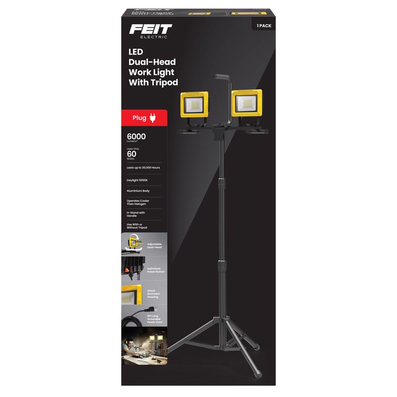 Feit Electric WORK6000XLTPPLUG Dual Head LED Tripod Worklight ...