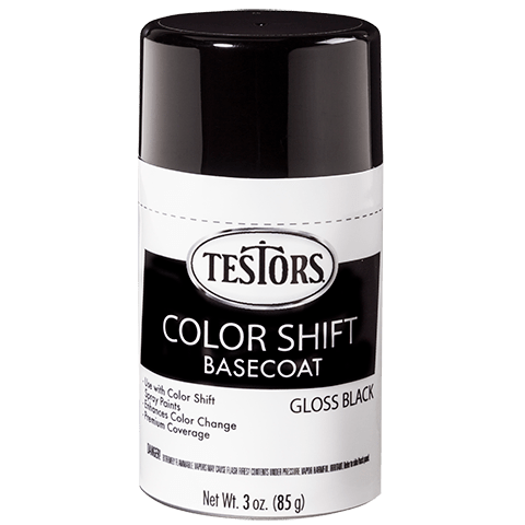 Testors 3 Oz Aerosol Color Shift Spray Paint Gloss Black Basecoat ...